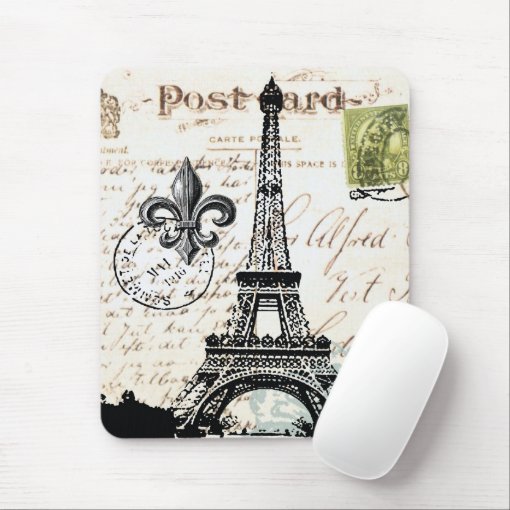 Vintage French Eiffel Tower mousepad | Zazzle