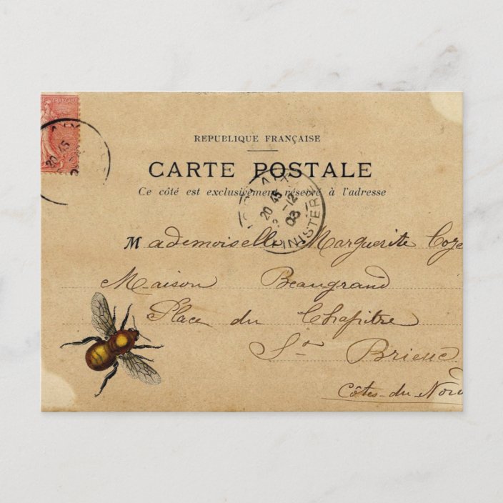 Vintage French Ephemera Postcard | Zazzle.com