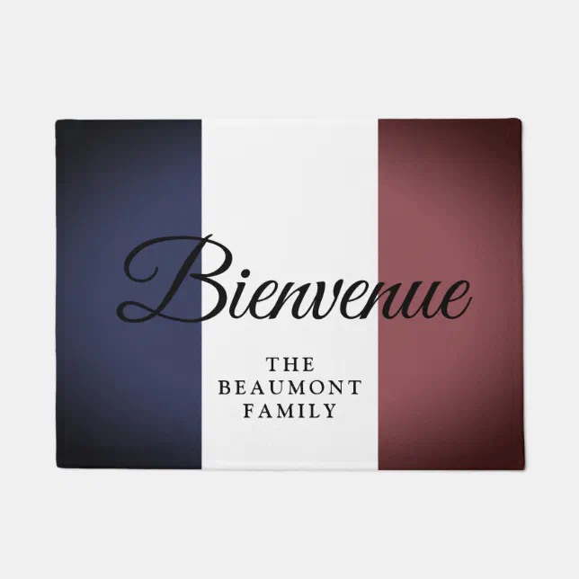 Vintage French flag of France custom welcome Doormat | Zazzle