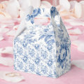 Vintage French Floral Toile Blue Favor Boxes | Zazzle