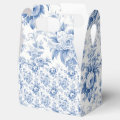 Vintage French Floral Toile Blue Favor Boxes | Zazzle