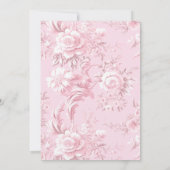 Vintage French Floral Toile Pink Wedding Invitation | Zazzle