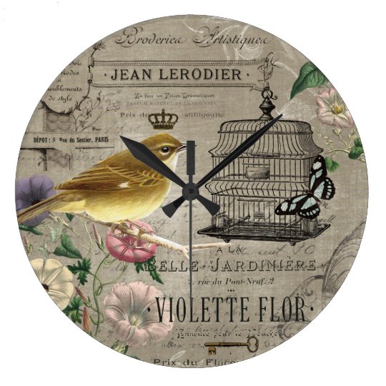 Vintage French garden bird clock | Zazzle.com