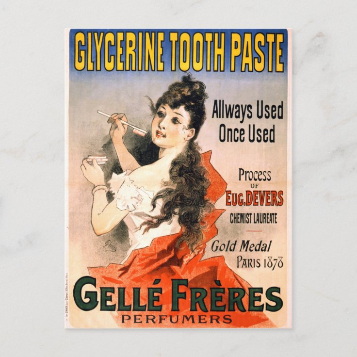 Vintage French Glycerine Tooth Paste Advertisement Postcard | Zazzle
