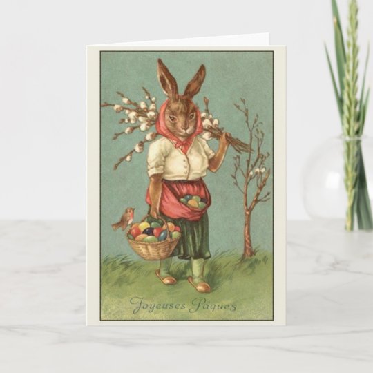 Vintage French Joyeuses Pâques Easter Card | Zazzle.com