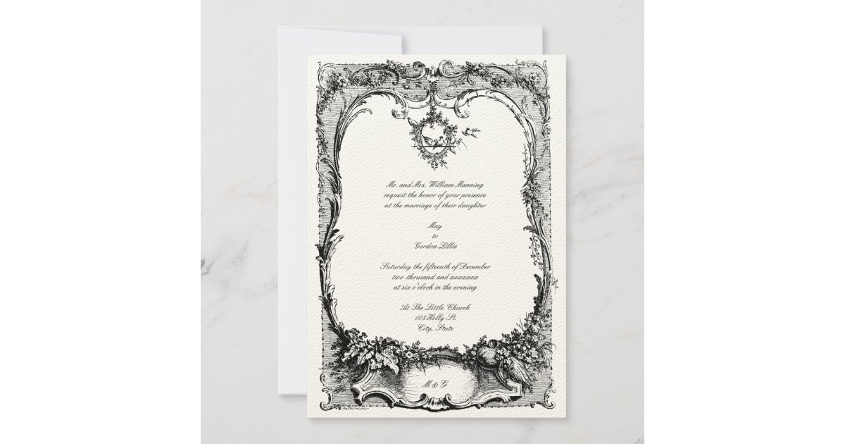 Vintage French Louis XV Rococo Wedding Invitation | Zazzle