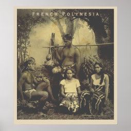 Vintage French Polynesia Travel Poster | Zazzle