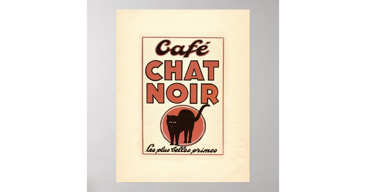 Vintage french poster "Café chat noir" | Zazzle