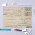 Vintage French Reciept Tissue Paper | Zazzle