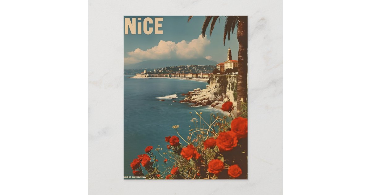 Vintage French Riviera Nice Coast Postcard | Zazzle
