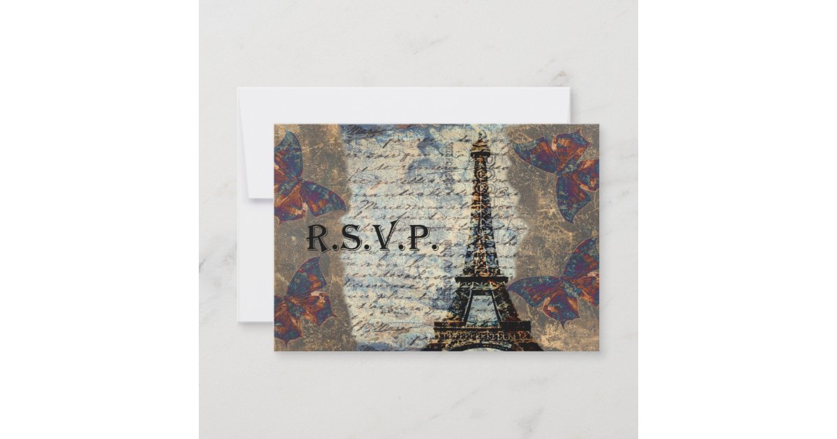 Vintage French rsvp cards | Zazzle