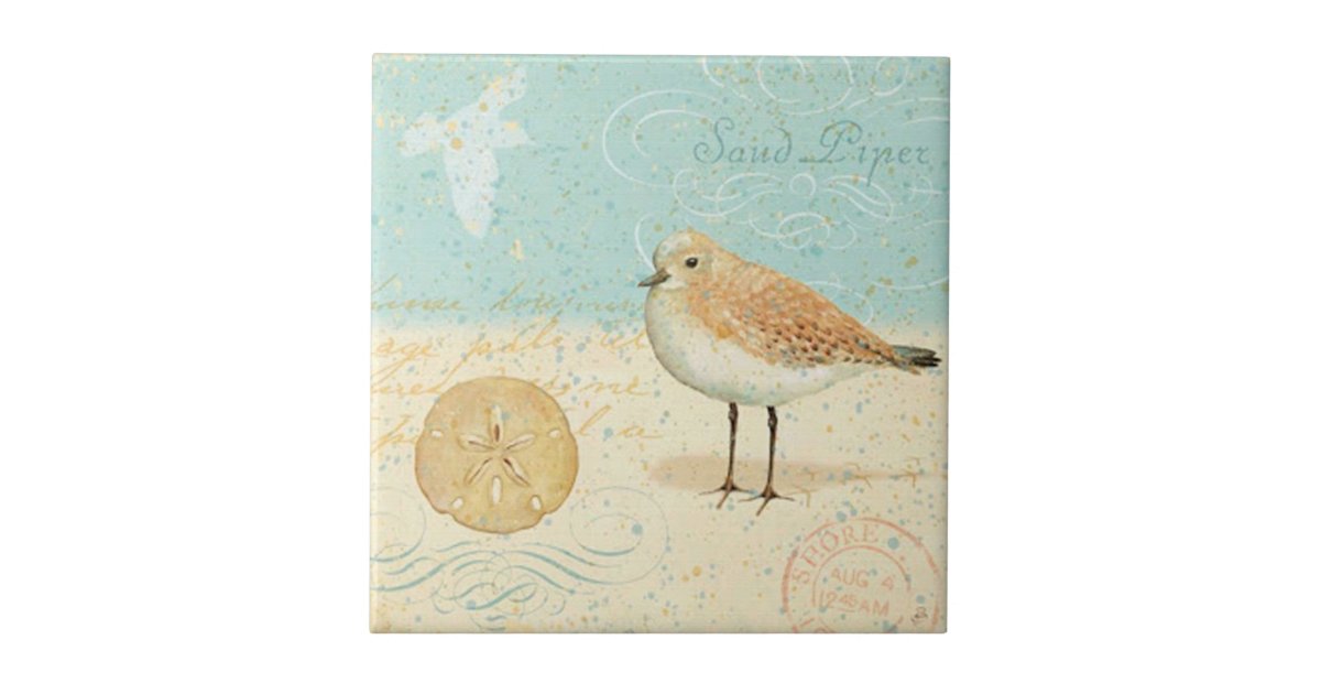 Vintage French Sand Piper Ceramic Tile | Zazzle