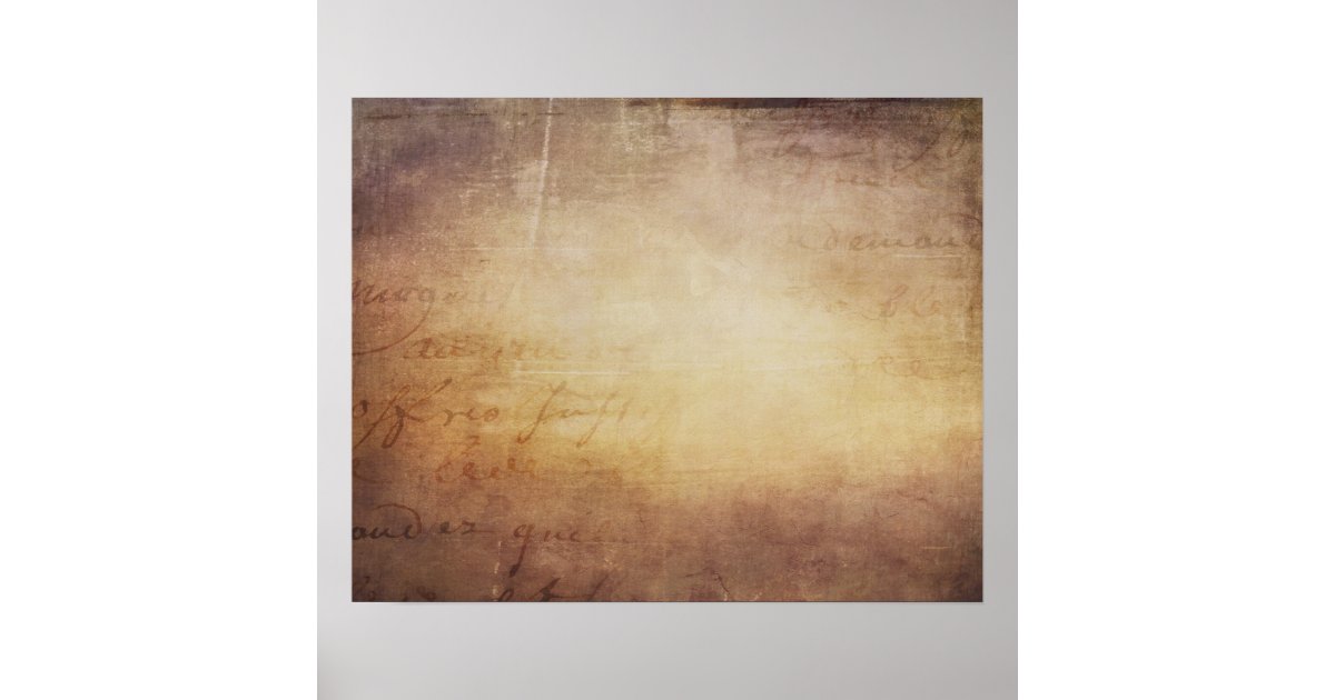 Vintage French Script Parchment Background Paper Poster | Zazzle