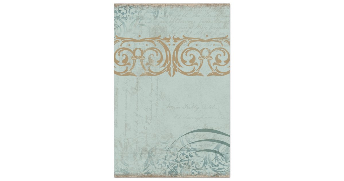 Vintage French Script Scrolls Ephemera Decoupage Tissue Paper | Zazzle