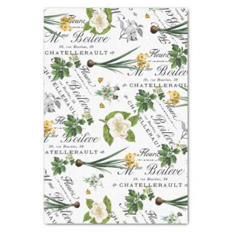 Vintage French Spring Flower Tissue Paper | Zazzle