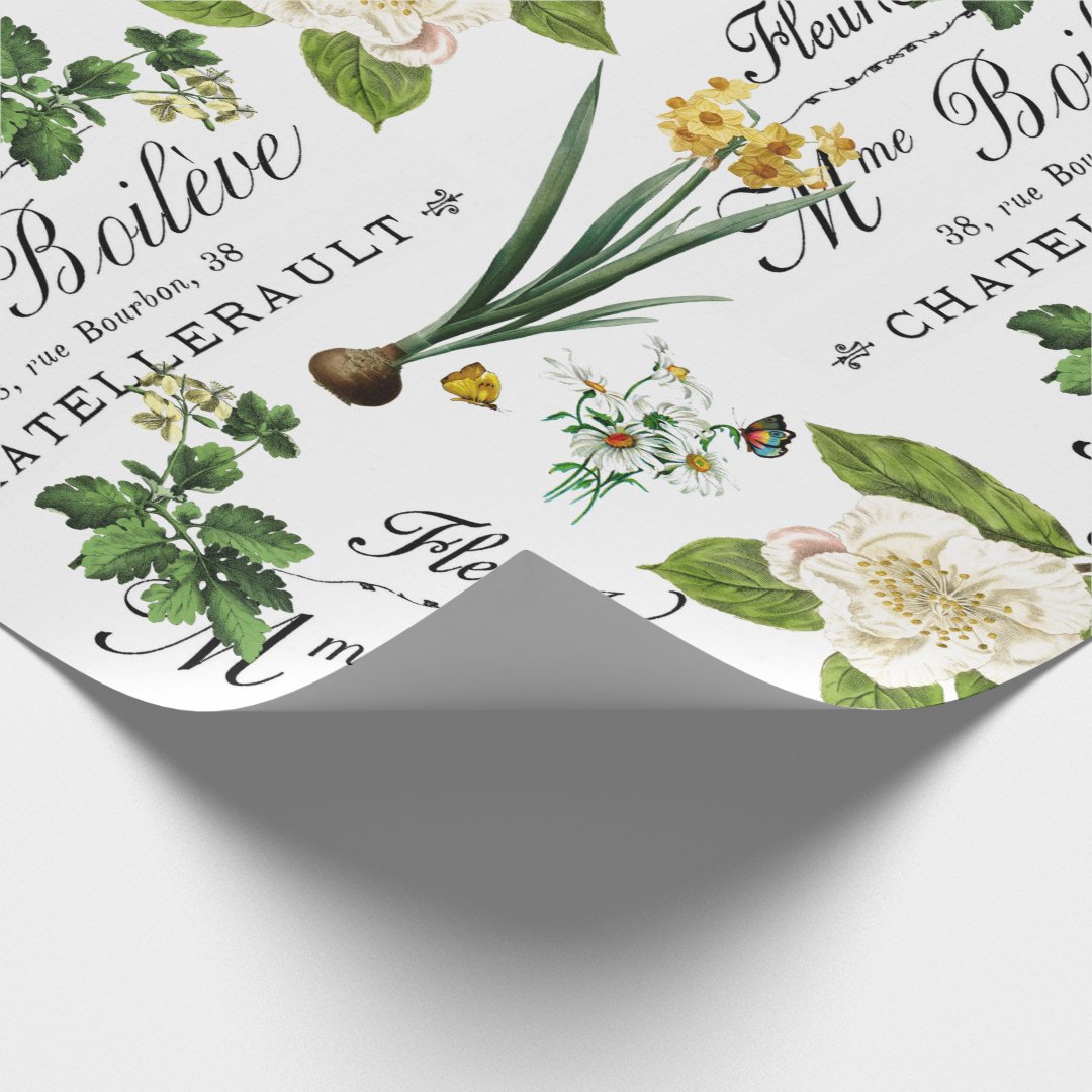 Vintage French Spring Flower Wrapping Paper | Zazzle
