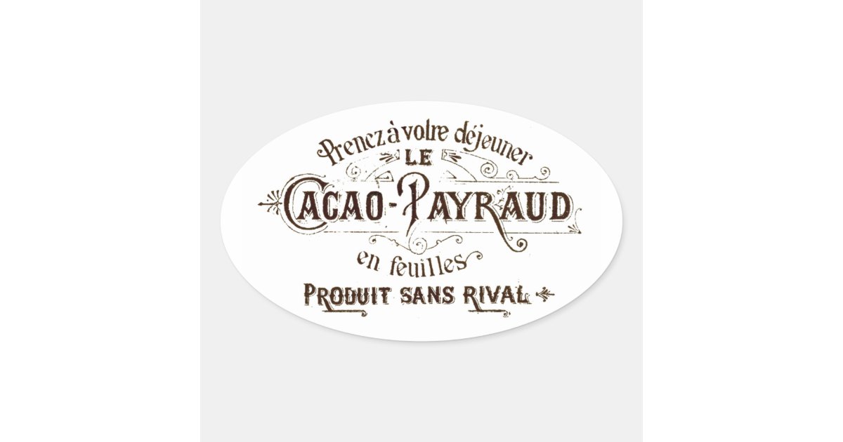 Vintage French Typographic Chocolate Label Art | Zazzle