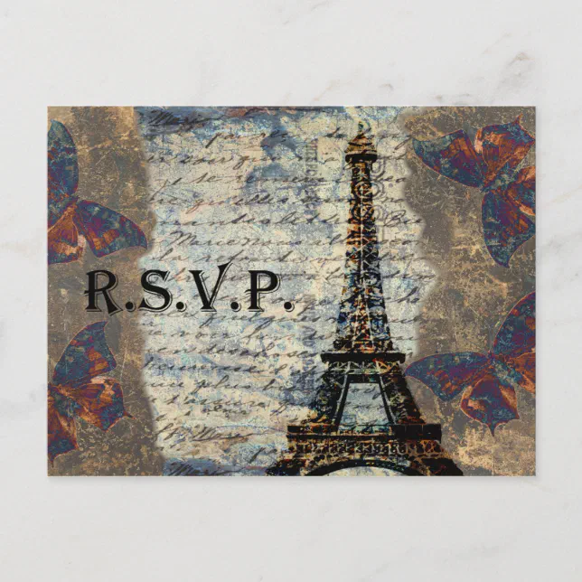 vintage french Wedding rsvp card | Zazzle