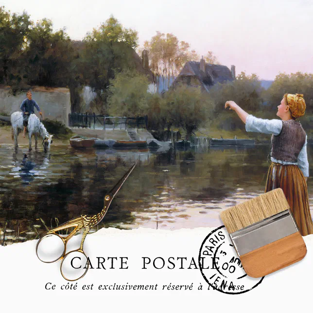 Vintage French Women Landscape Tissue Paper | Zazzle