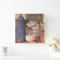 Vintage Fresh Coffee New York Print Clock | Zazzle