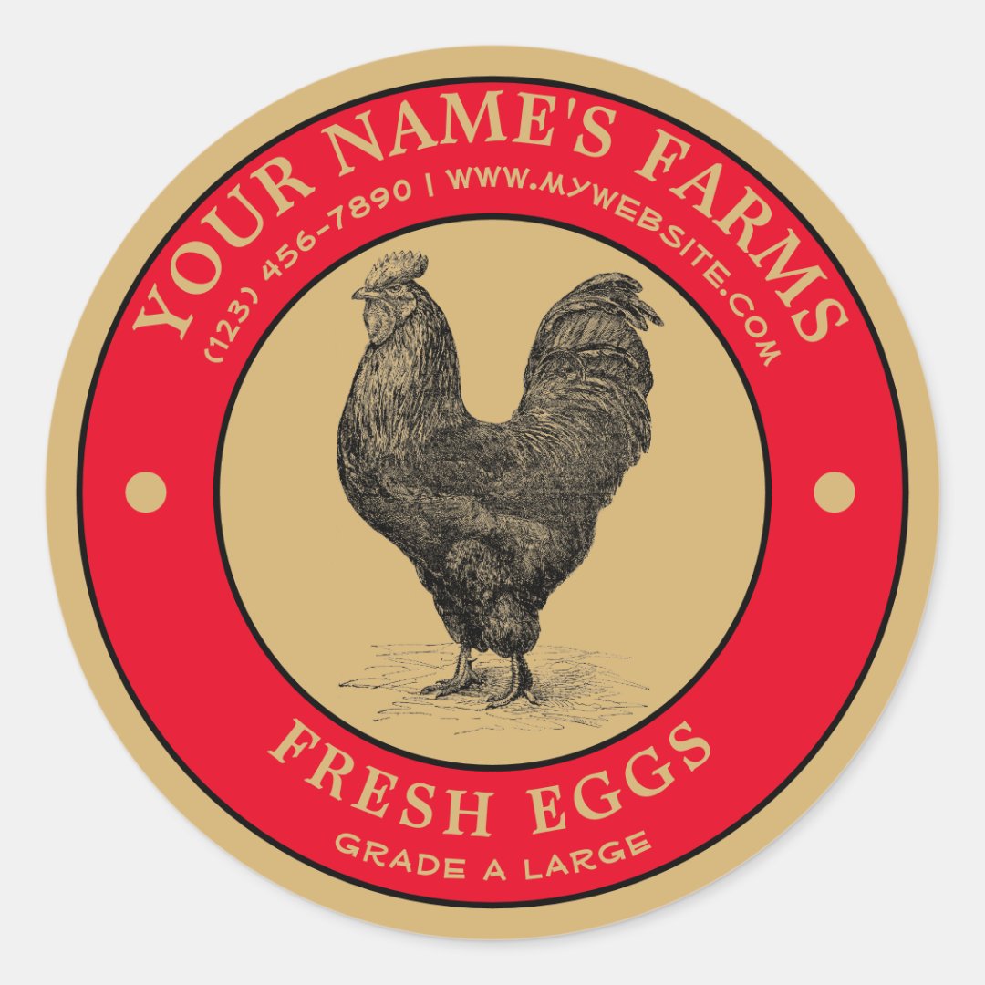 Vintage Fresh Eggs Label Template | Zazzle