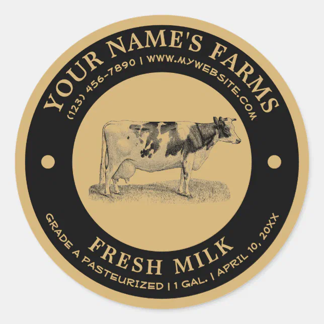 Vintage Fresh Milk Label Template | Zazzle