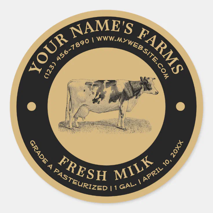 Vintage Fresh Milk Label Template | Zazzle