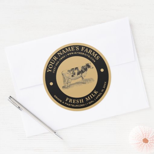 Vintage Fresh Milk Label Template | Zazzle