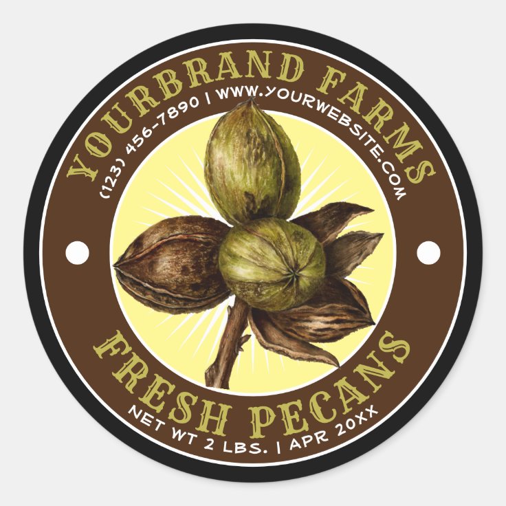 Vintage Fresh Pecans Label Template | Zazzle