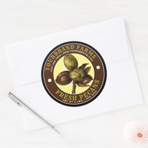 Vintage Fresh Pecans Label Template | Zazzle
