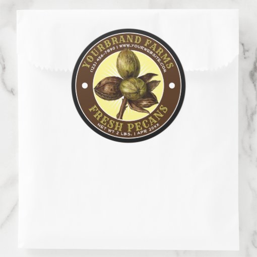 Vintage Fresh Pecans Label Template | Zazzle