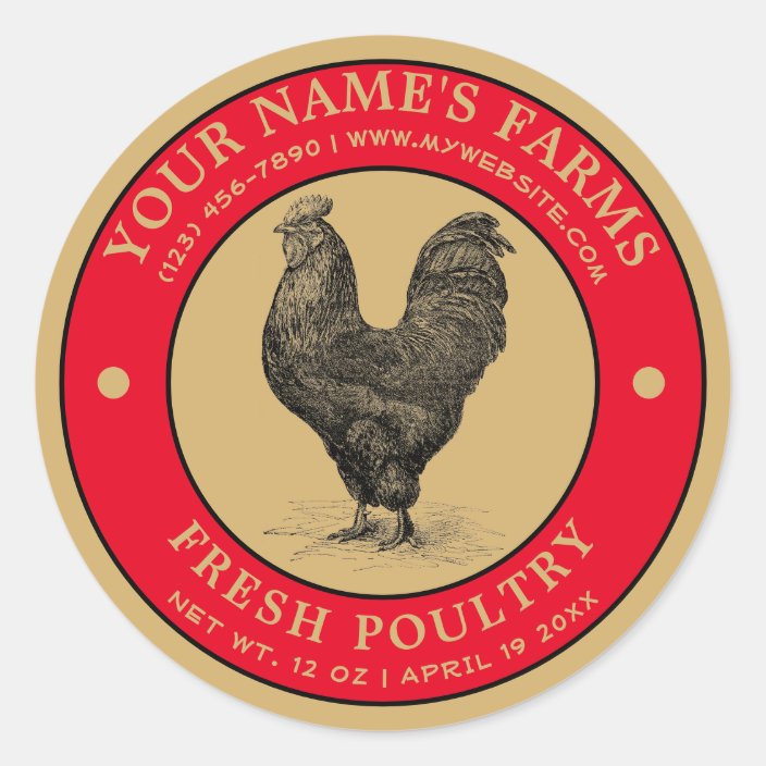 Vintage Fresh Poultry Label Template | Zazzle.com