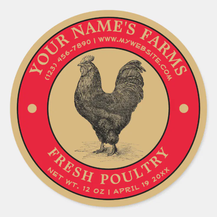Vintage Fresh Poultry Label Template | Zazzle