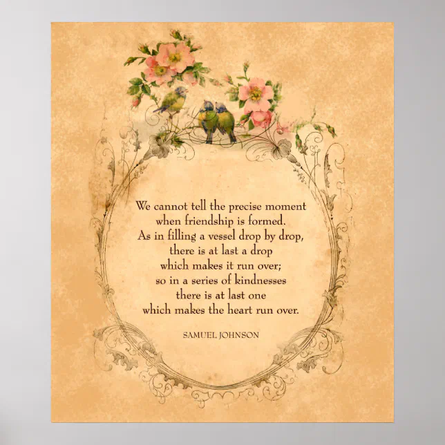 Vintage Friendship Poem-Print Poster | Zazzle