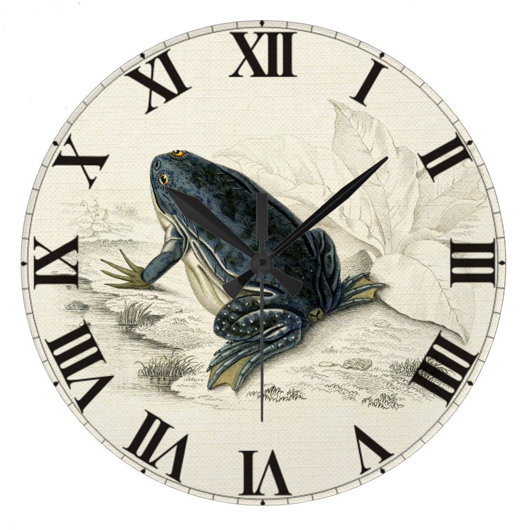 Vintage Frog Large Clock | Zazzle