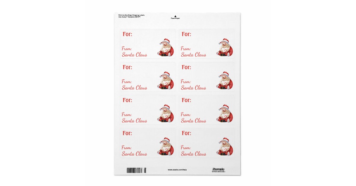 Vintage From Santa Claus Custom NAME gift Label | Zazzle