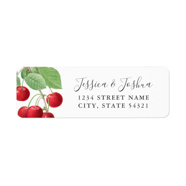Vintage Fruit Cherries Return Address Labels | Zazzle