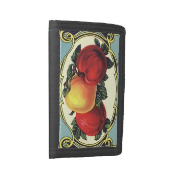 Vintage Fruit Crate Label Art Yakima Valley Apples Trifold Wallet | Zazzle