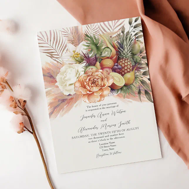 Vintage Fruit Wedding Invitation | Zazzle