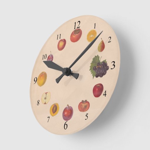 Vintage Fruits Wall Clock | Zazzle
