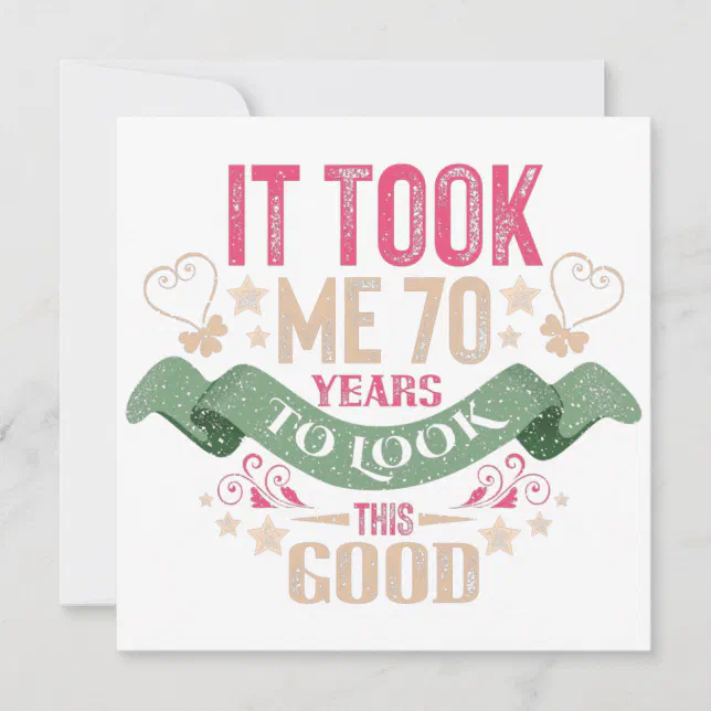 vintage Funny 70 years old saying quote Invitation | Zazzle