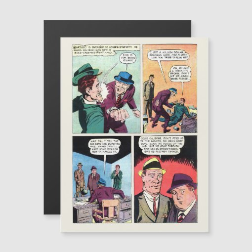 Vintage Gangster Comics Mob Boss Beats Up Henchman | Zazzle