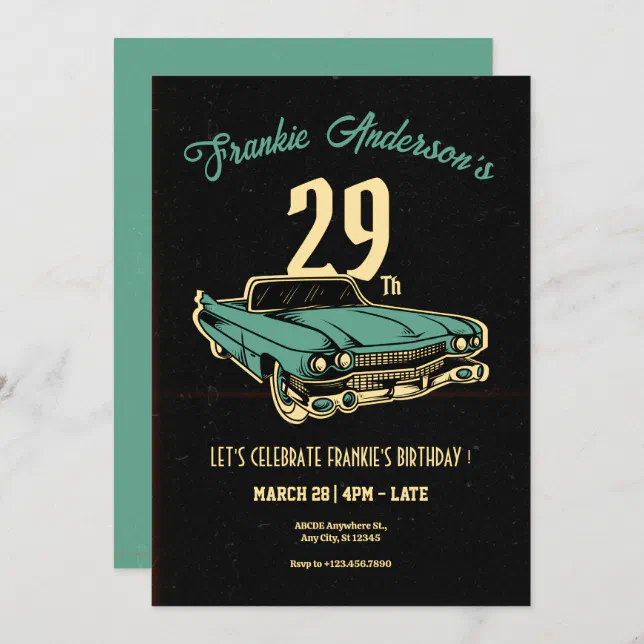Vintage Garage Car birthday Invitation | Zazzle