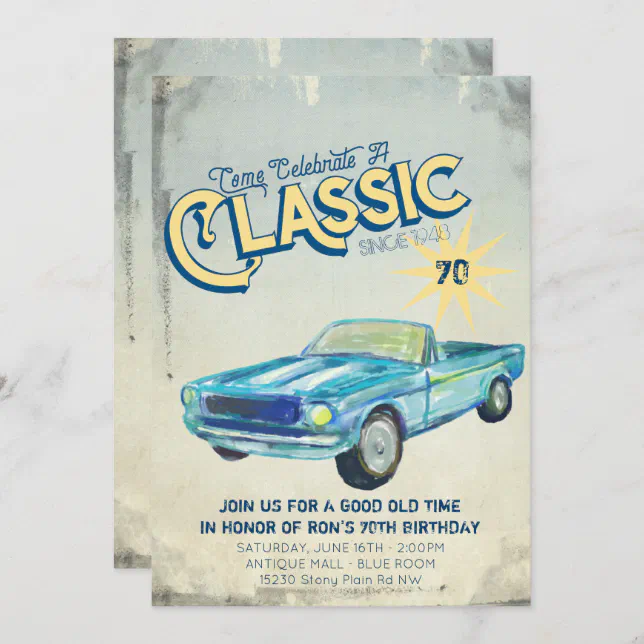 Vintage Garage Poster Party Invitation | Zazzle