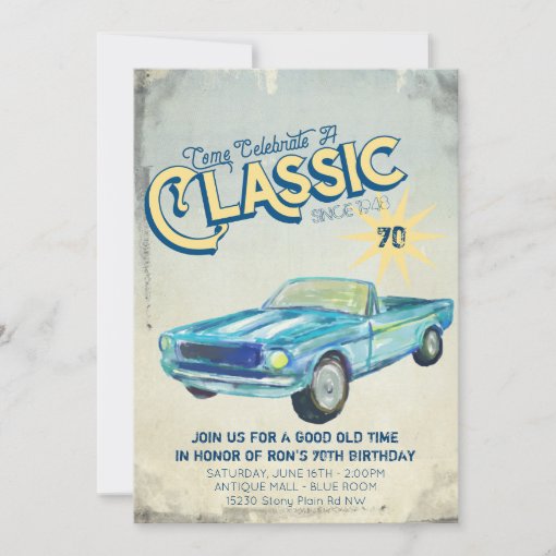 Vintage Garage Poster Party Invitation | Zazzle