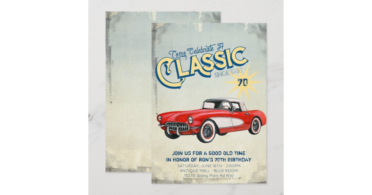 Vintage Garage Poster Party Invitation | Zazzle