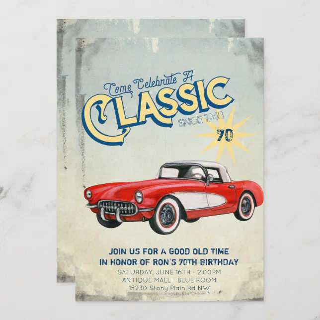 Vintage Garage Poster Party Invitation | Zazzle