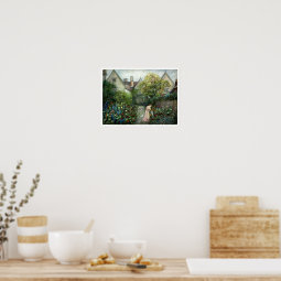 Vintage Garden at Kelmscott Manor by M. Stillman Poster | Zazzle