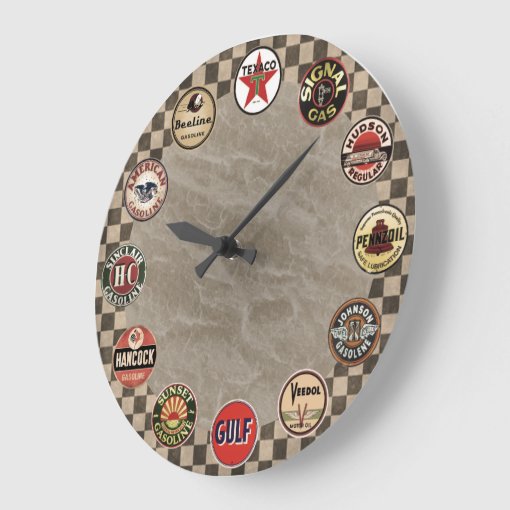vintage gasoline sign wall clock | Zazzle