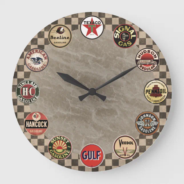 vintage gasoline sign wall clock | Zazzle